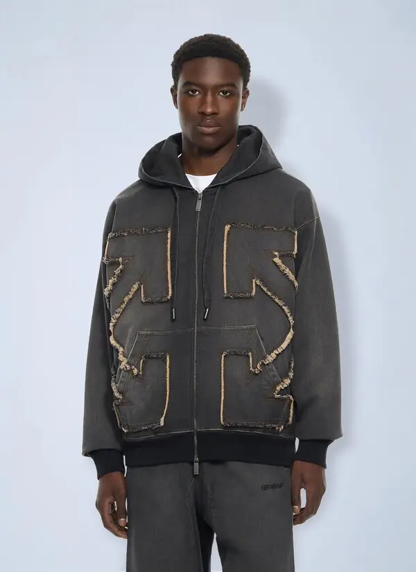 Off-White Distress Diag Slouchy Sweatpant - Black