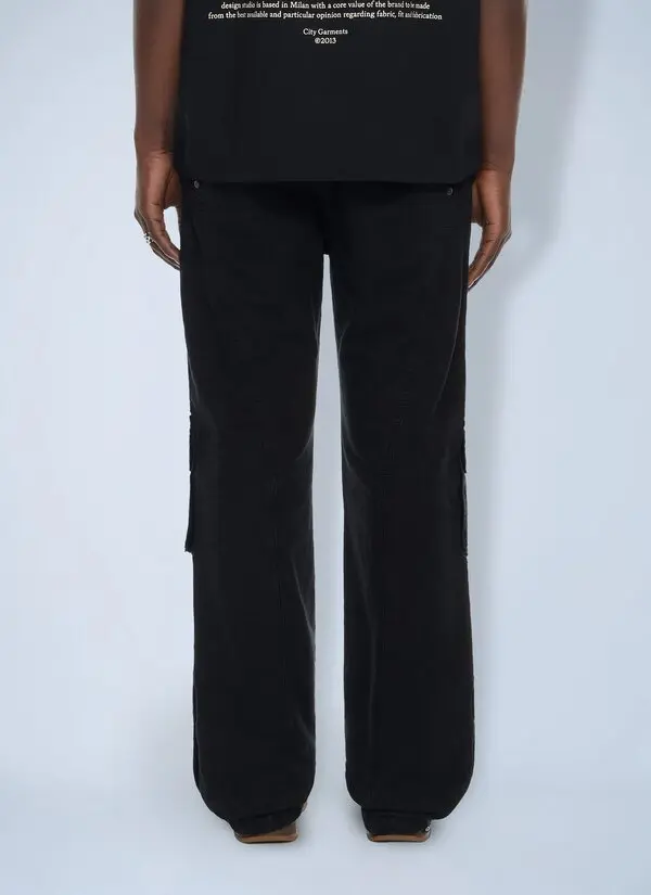 Off-White Garment-dyed Multi-pocket Relaxed Pants - Black