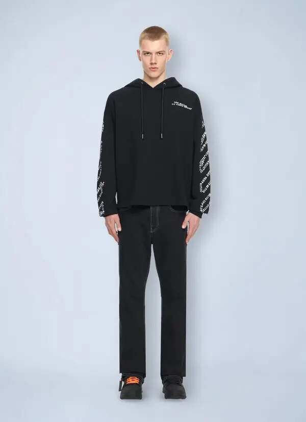 Off-White Type Arrow Diagonal Loose Hoodie