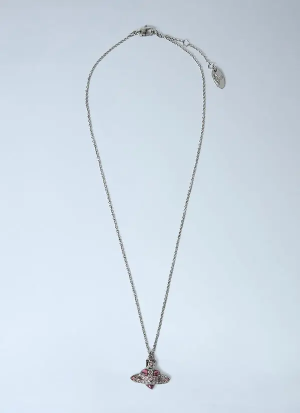 VIVIENNE WESTWOOD New Diamante Heart Pendant - Silver