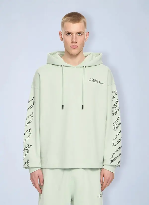 Off-White Type Arrow Diagonal Loose Hoodie - Green
