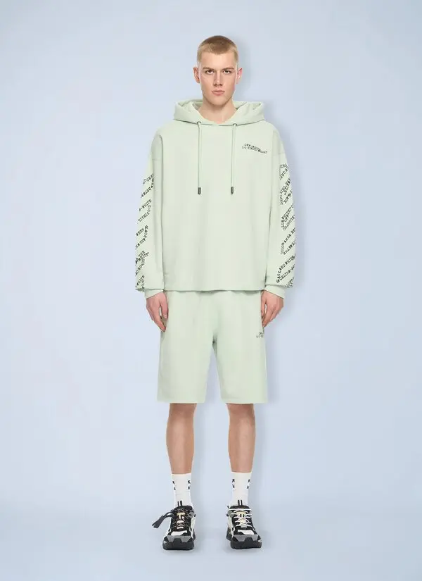 Off-White Type Arrow Diagonal Loose Hoodie - Green