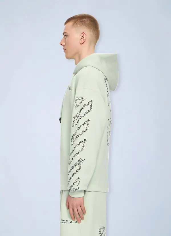 Off-White Type Arrow Diagonal Loose Hoodie - Green