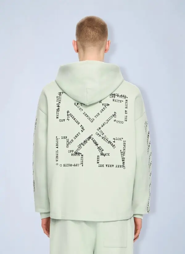 Off-White Type Arrow Diagonal Loose Hoodie - Green