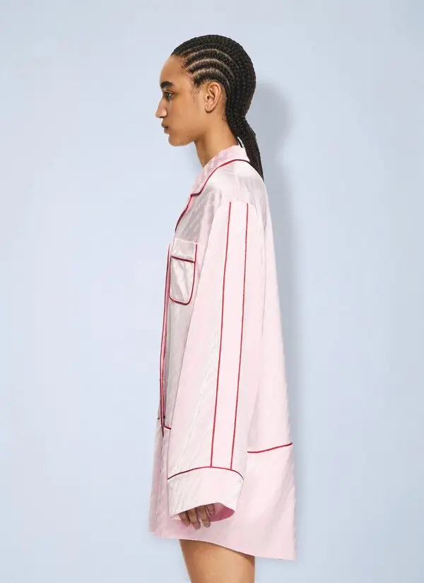 Off-White Jacquard Satin New Roxy Pajama Dress