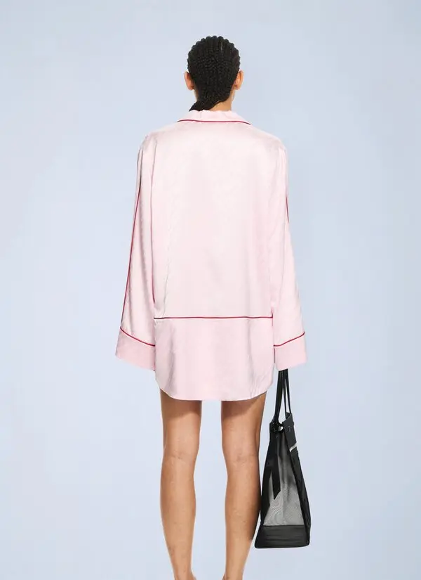 Off-White Jacquard Satin New Roxy Pajama Dress