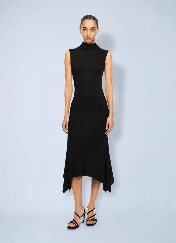 Off-White Fluid Sleeveless Midi Dress