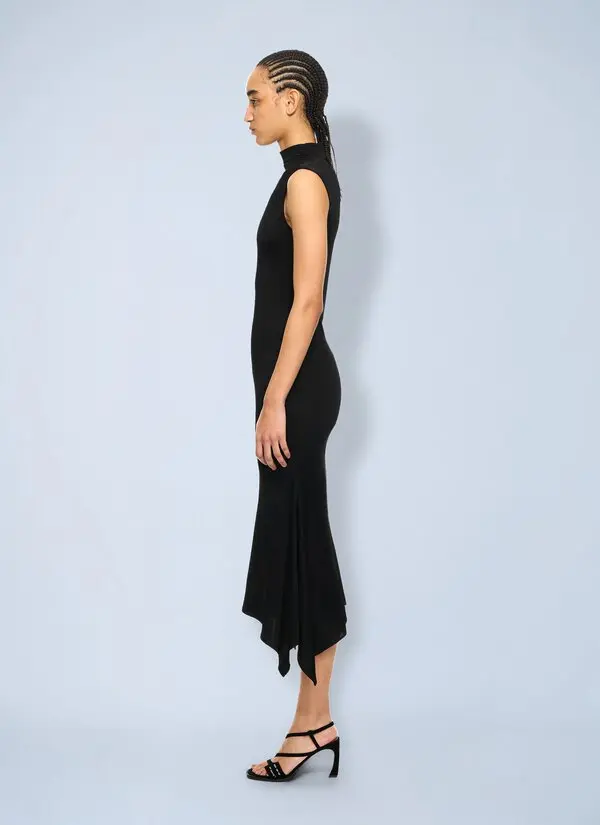 Off-White Fluid Sleeveless Midi Dress
