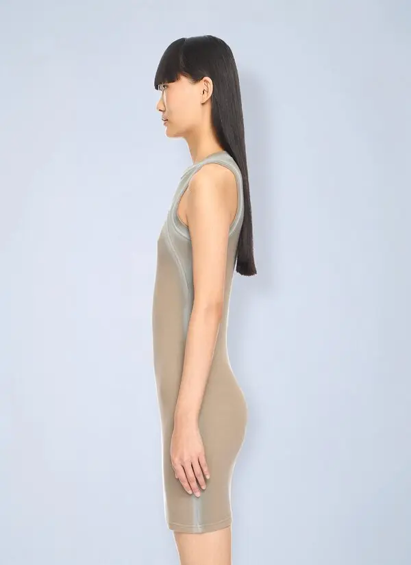 Off-White Spray Off Stamp Ribbed Round Dress