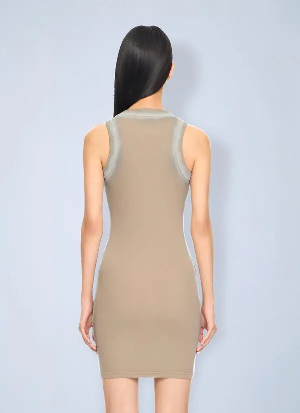 Off-White Spray Off Stamp Ribbed Round Dress