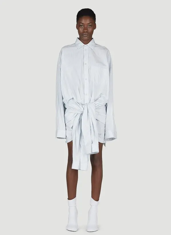 Balenciaga Double Pin-stripe Shirt - Blue
