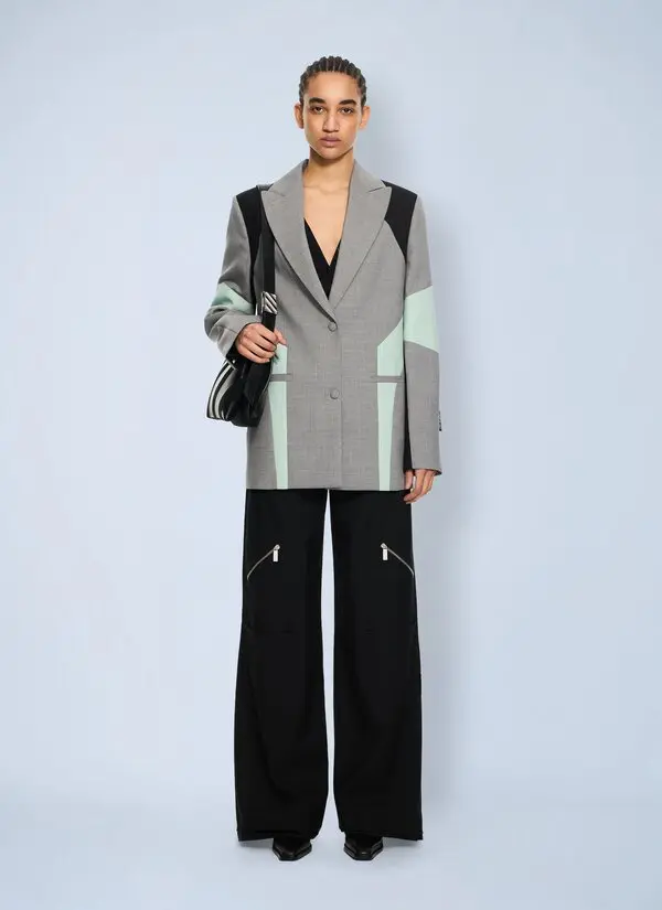 Off-White Stretch Color Block Blazer
