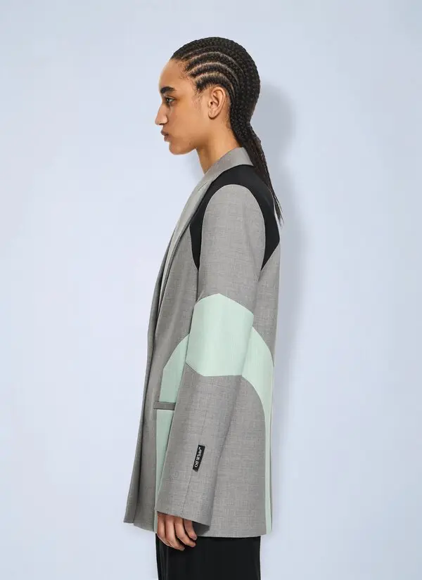 Off-White Stretch Color Block Blazer
