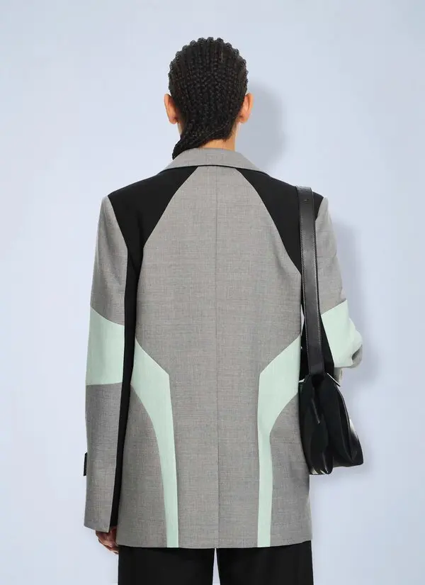 Off-White Stretch Color Block Blazer