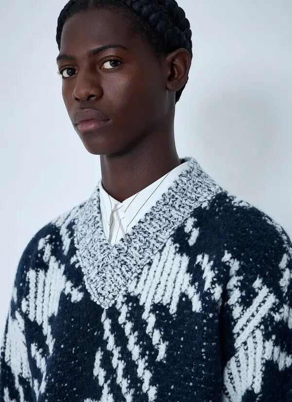 Dries Van Noten Check Wool-blend Sweater