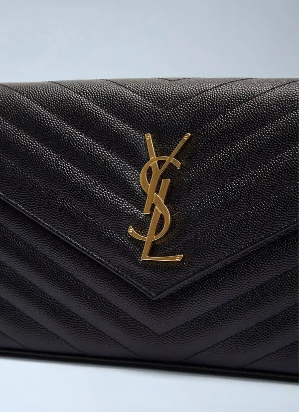 Saint Laurent Cassandre Matelassé Chain Wallet