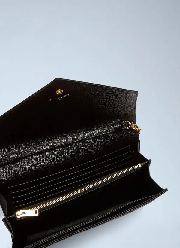 Saint Laurent Cassandre Matelassé Chain Wallet