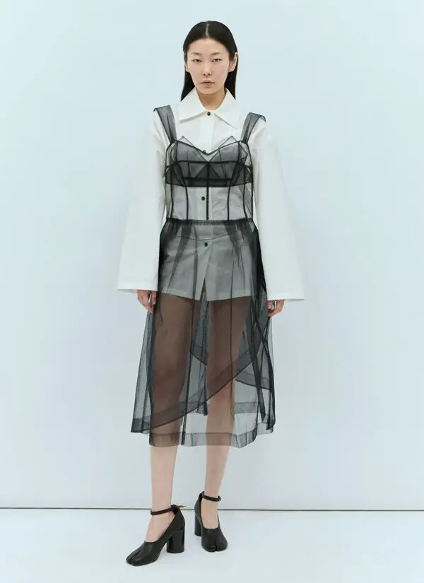 MAISON MARGIELA Tulle Midi Dress - Black