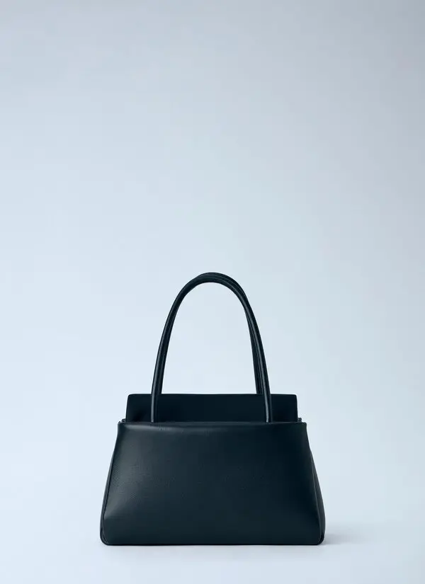 Prada Smooth Leather Handbag With Re-nylon Flap