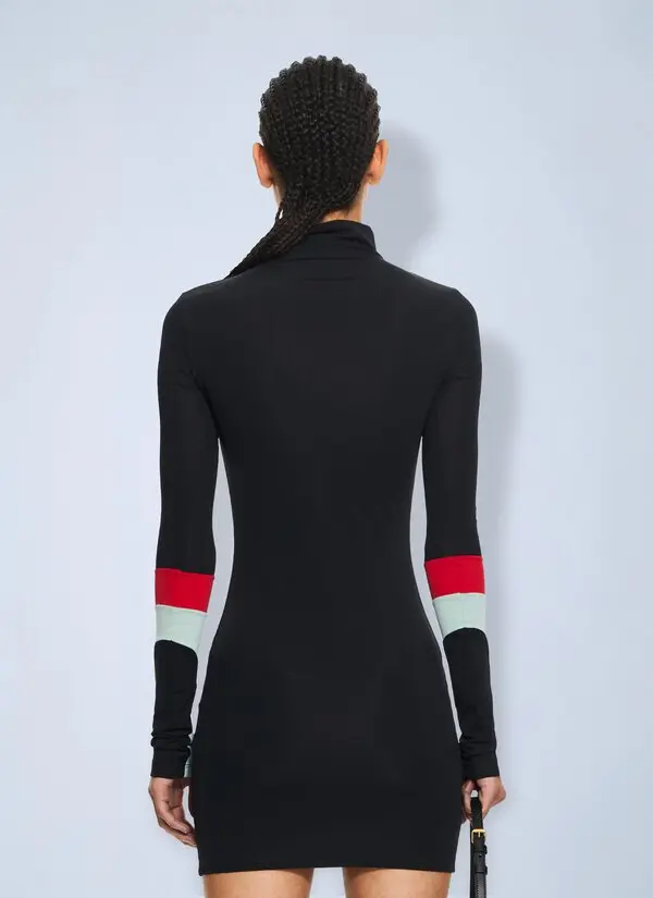 Off-White Lycra Collar Insert Mini Dress