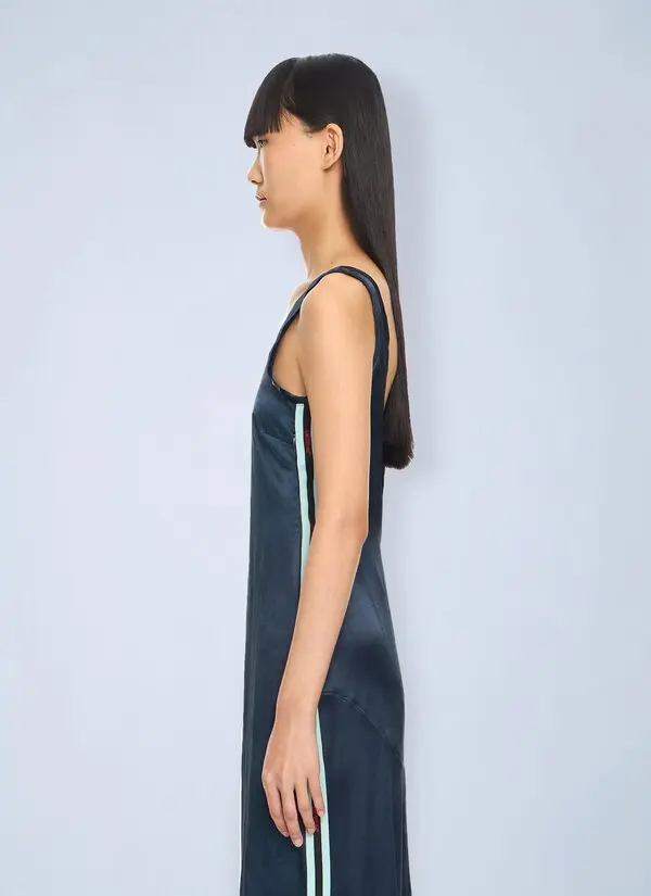 Off-White Satin Backless Midi Dress