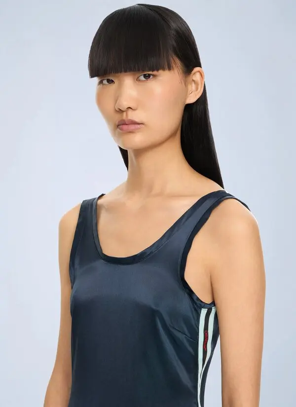 Off-White Satin Backless Midi Dress