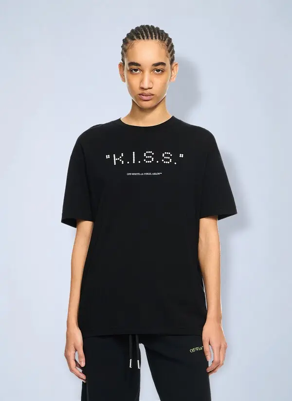 Off-White Kiss" Quote T-shirt - Black
