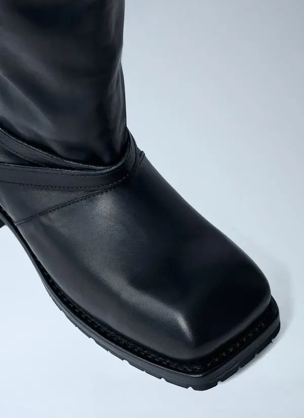 Our Legacy High Engine Leather Boots - Black