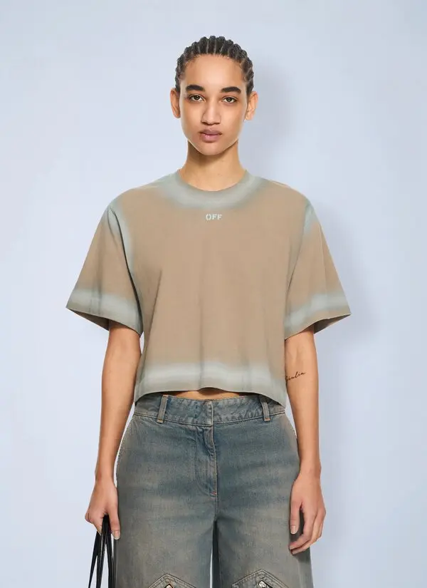 Off-White Spray Off Stamp Crop T-shirt