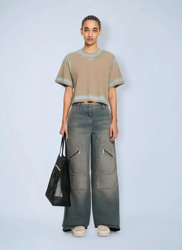 Off-White Spray Off Stamp Crop T-shirt