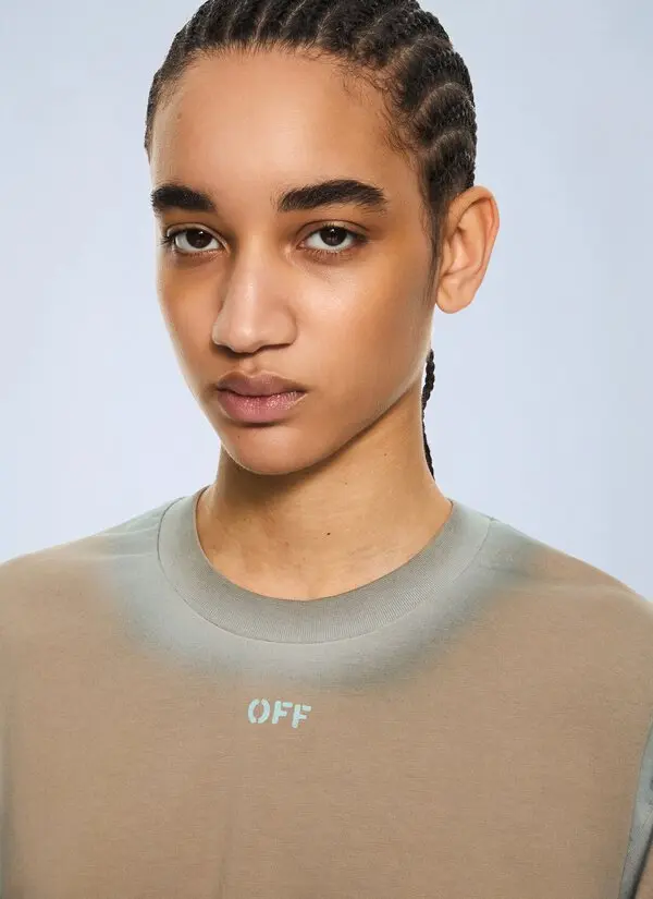 Off-White Spray Off Stamp Crop T-shirt