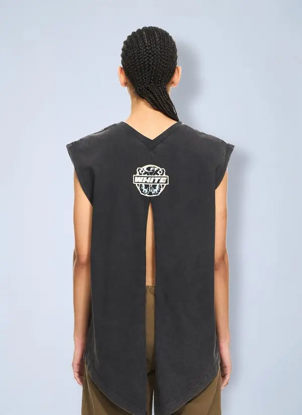 Off-White Butterfly Patch Open Back Tank Top