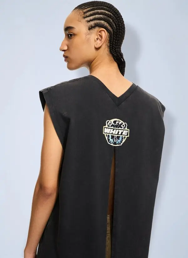 Off-White Butterfly Patch Open Back Tank Top