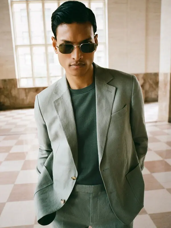 REISS Atlantic Linen-twill Single-breasted Blazer Tailored-fit