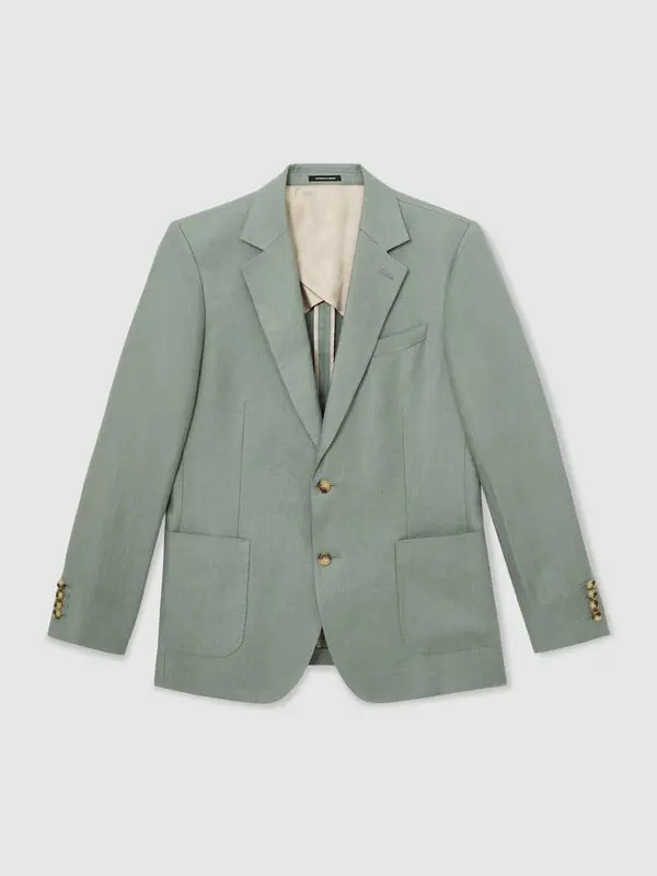 REISS Atlantic Linen-twill Single-breasted Blazer Tailored-fit