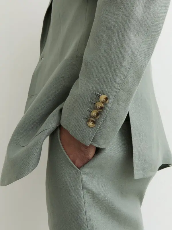 REISS Atlantic Linen-twill Single-breasted Blazer Tailored-fit