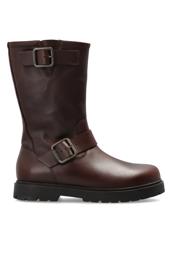 BIRKENSTOCK Leather Ankle Boots "highwood Mid Wire Buckle - Brown