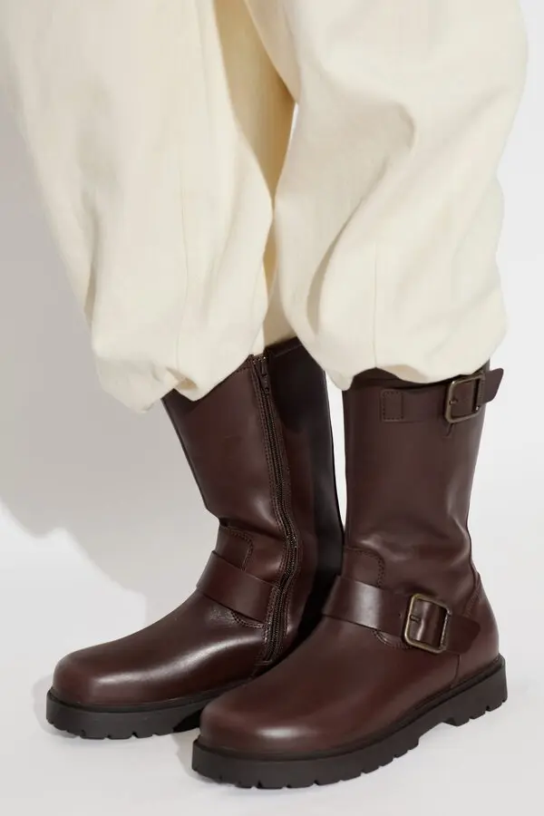 BIRKENSTOCK Leather Ankle Boots "highwood Mid Wire Buckle