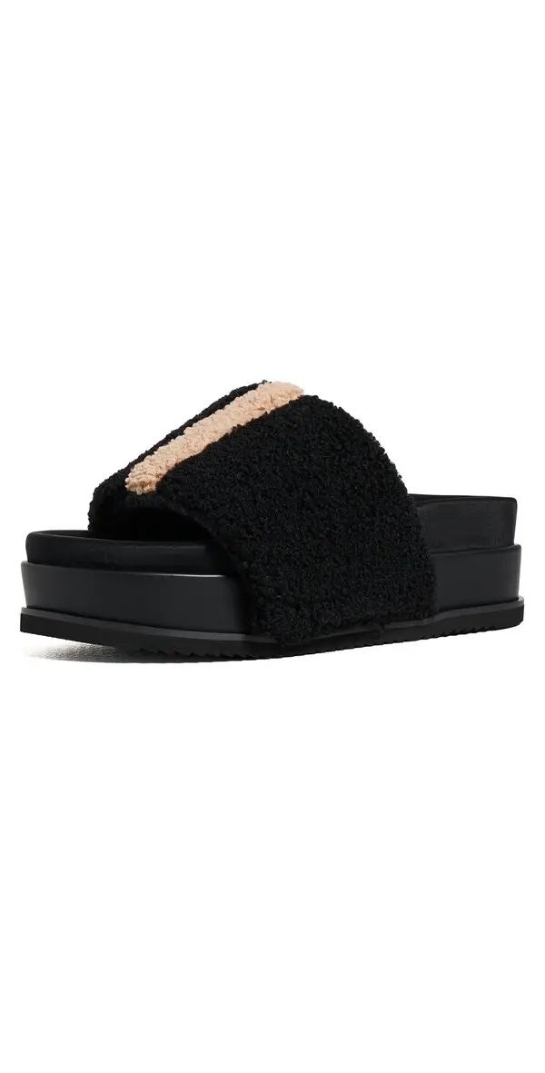ROAM Fuzzy Stripe Stacked Sandals