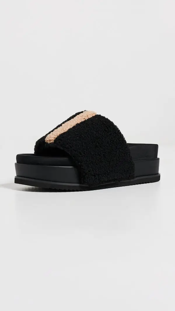 ROAM Fuzzy Stripe Stacked Sandals