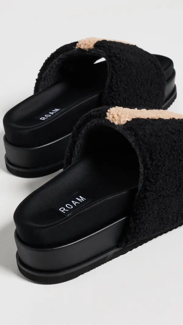ROAM Fuzzy Stripe Stacked Sandals
