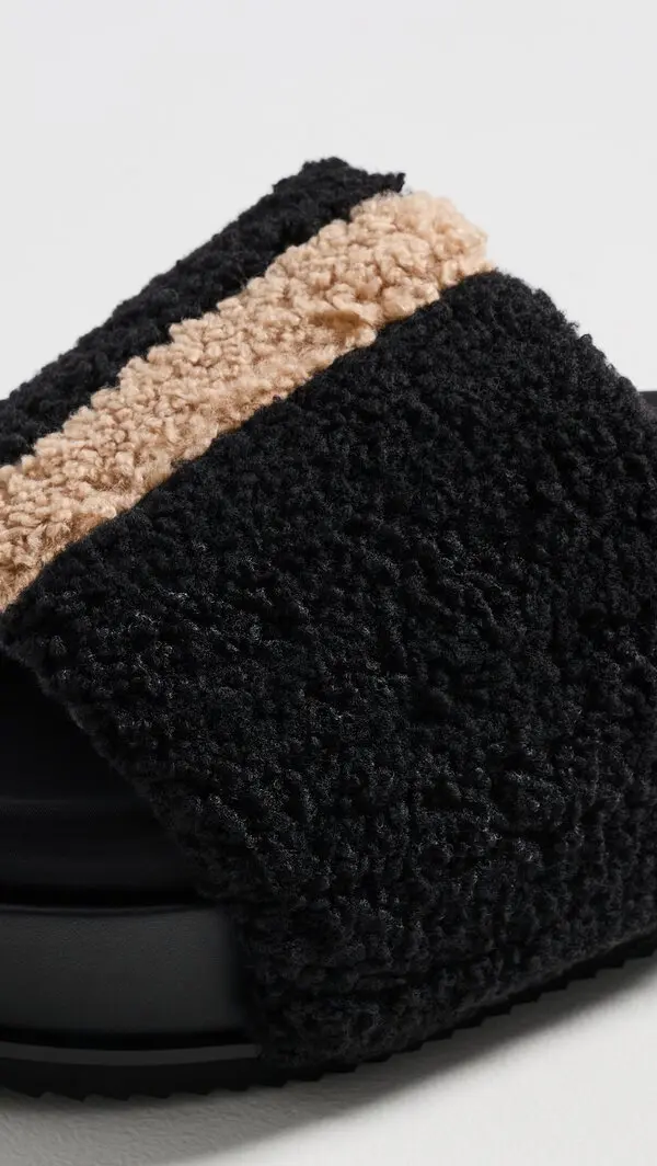 ROAM Fuzzy Stripe Stacked Sandals