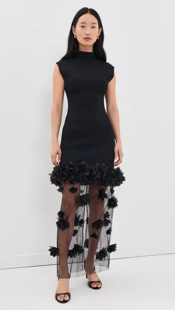 Aje Fleura Knit Midi Dress