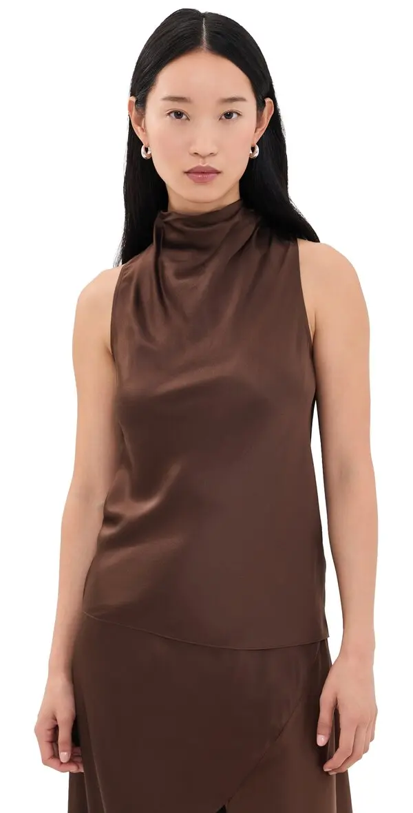 Helmut Lang Tie Neck Silk Top - Serra