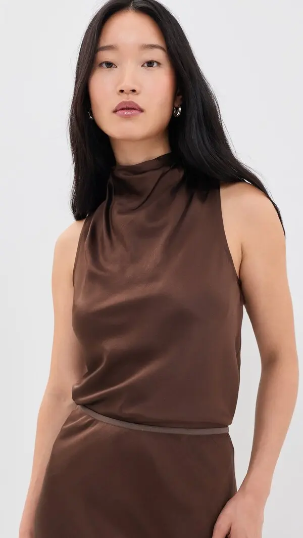 Helmut Lang Tie Neck Silk Top