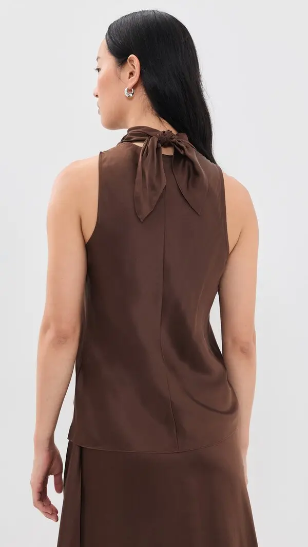 Helmut Lang Tie Neck Silk Top