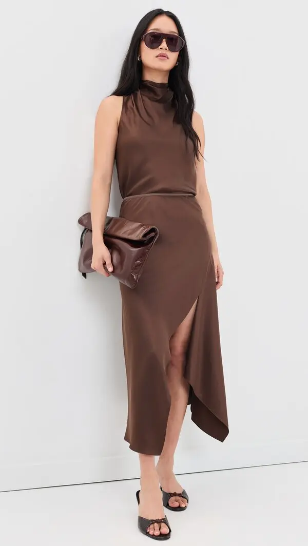 Helmut Lang Tie Neck Silk Top