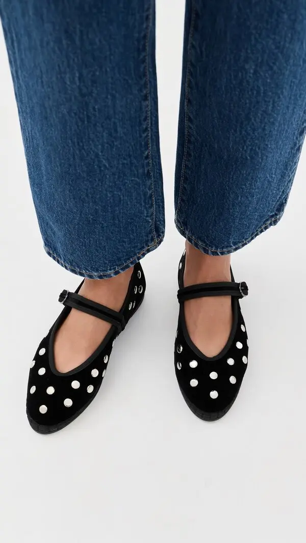 FLABELUS Mae Silver Mary Jane Flats