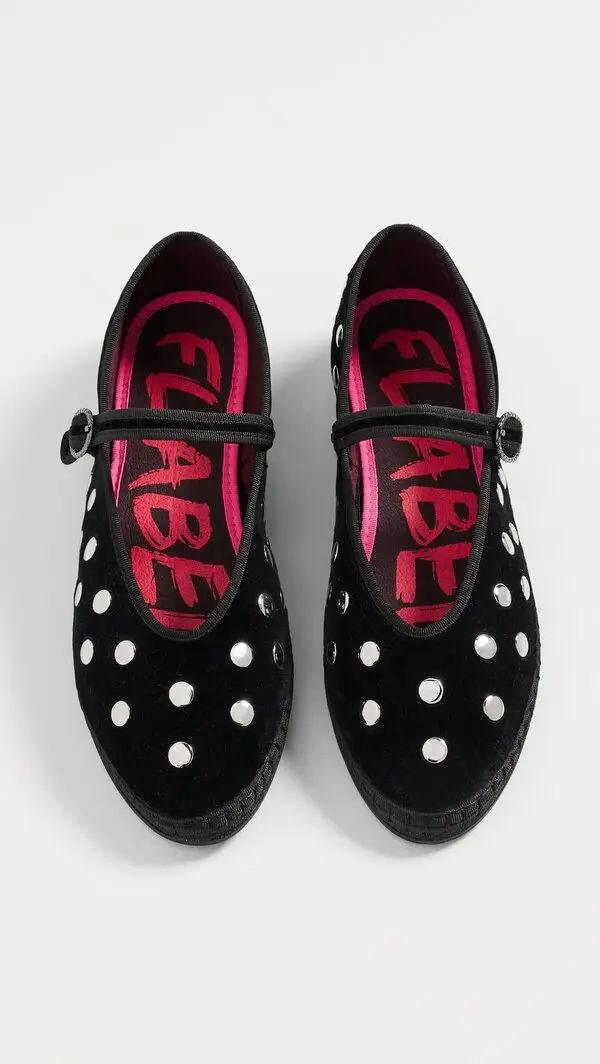 FLABELUS Mae Silver Mary Jane Flats