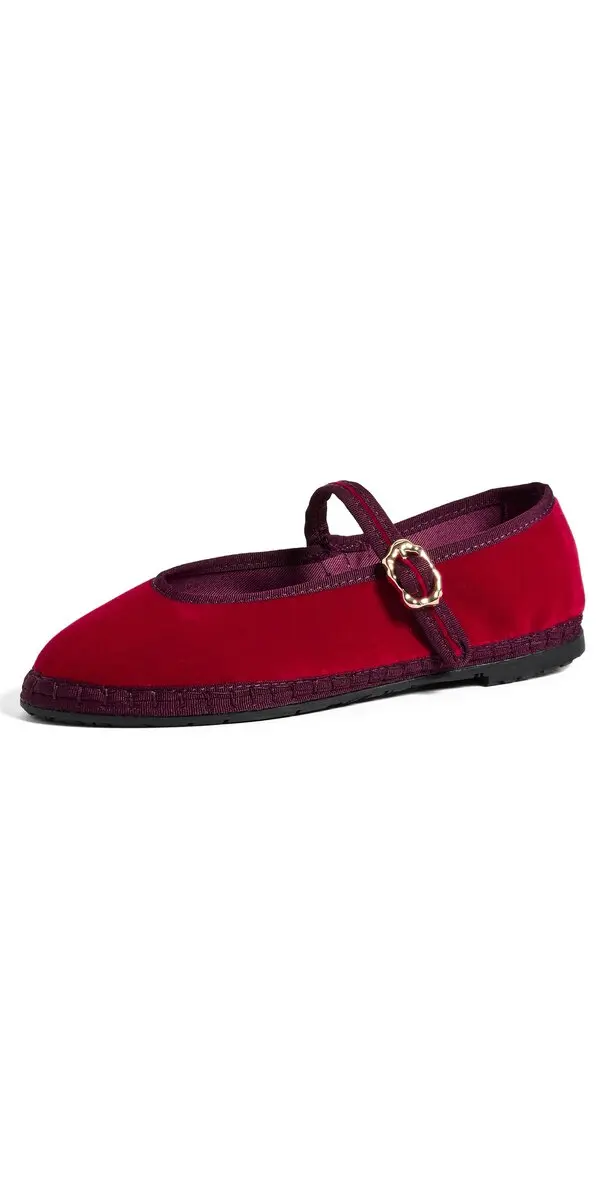 FLABELUS Pierre Mary Jane Flats - Red
